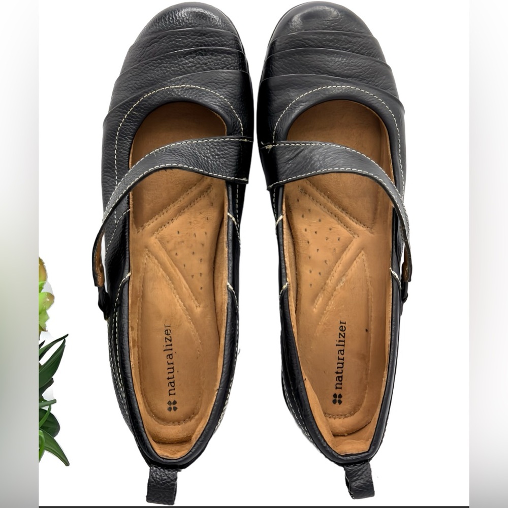 Naturalizer Noland Mary Jane Black Leather Comfort Sh… - Gem